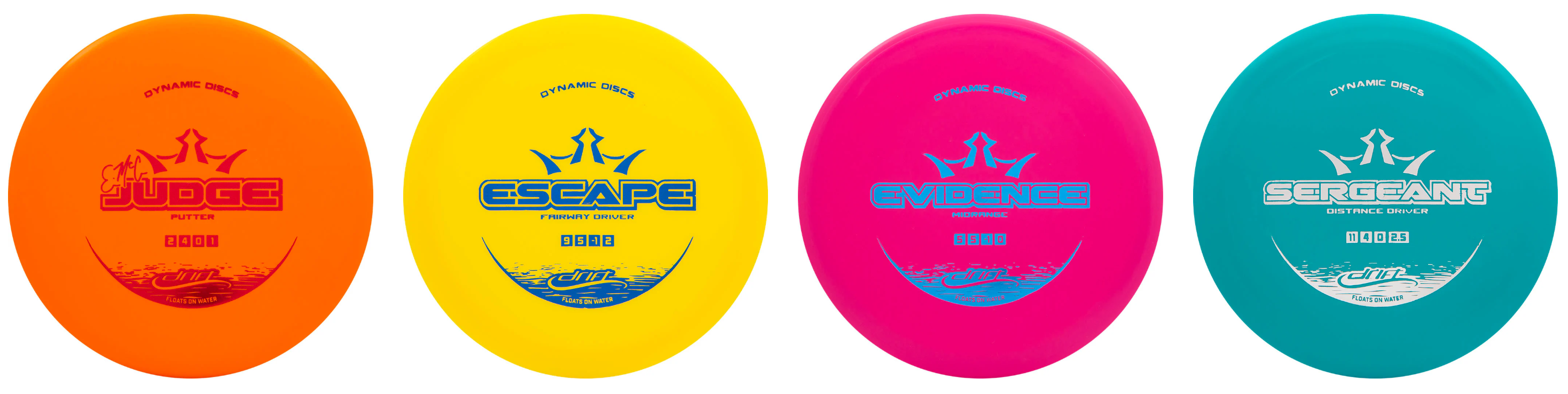 Drift Line (flexible, floating plastic)- 4 models of Dynamic Discs- 10 ...